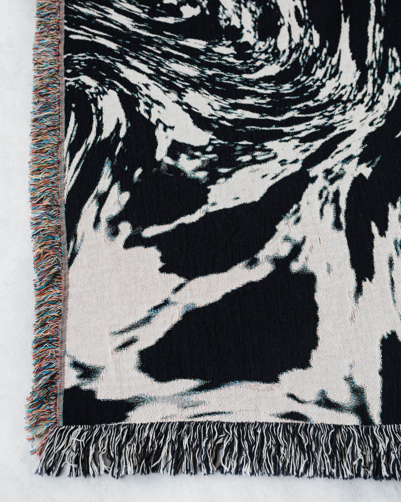 Marble Throw Blanket (Black and White II)– Frankie Print Co